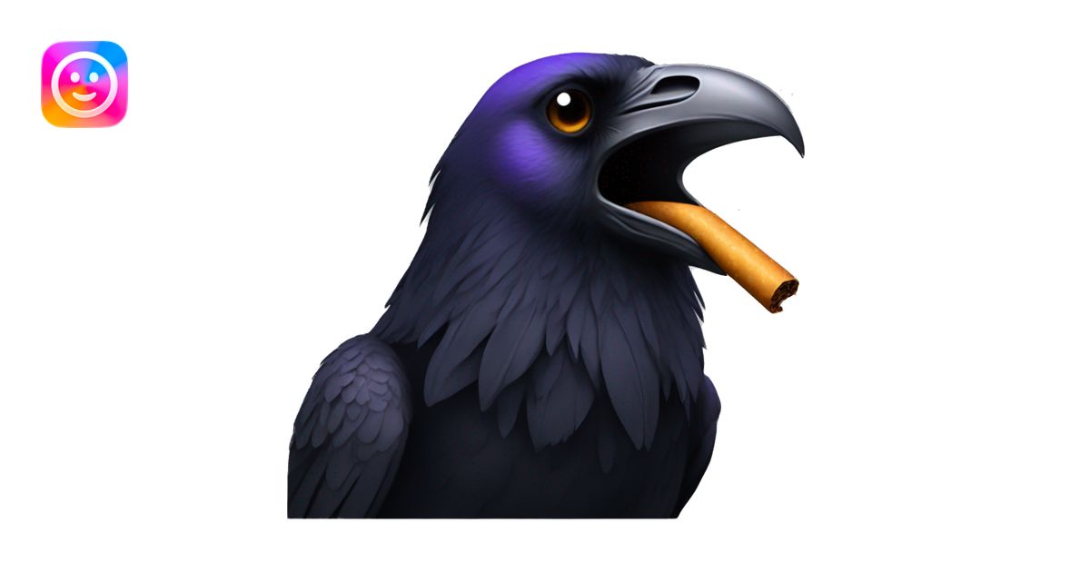 raven with a cigarette in his mouth emoji | AI Emoji Generator