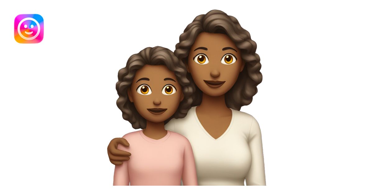 Mother with daughter emoji | AI Emoji Generator