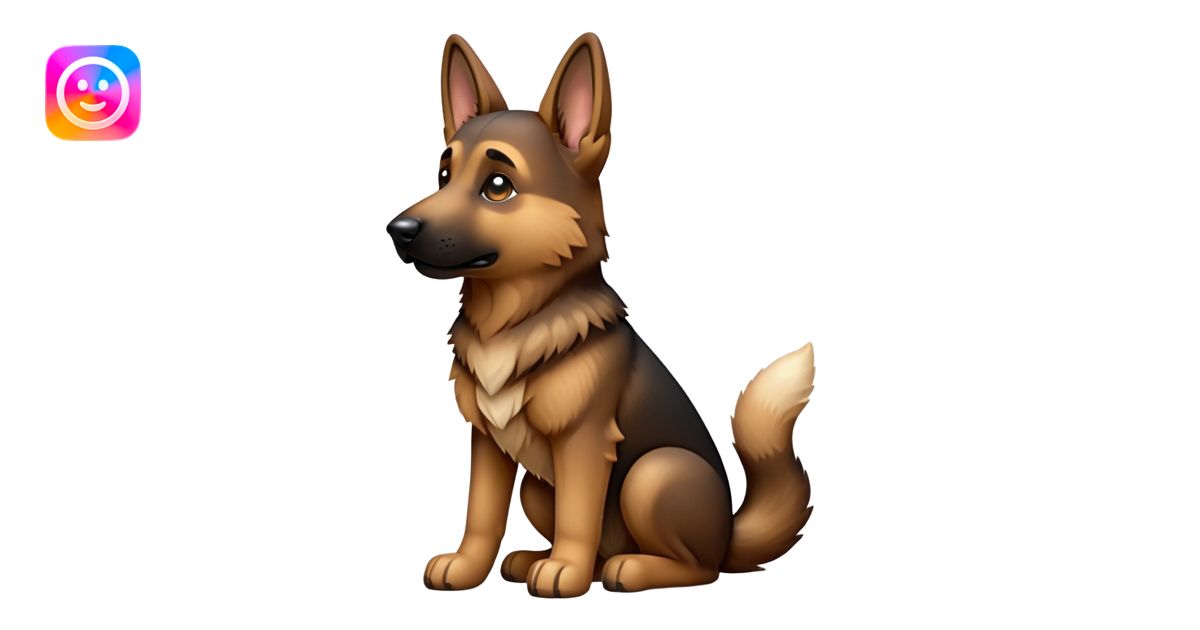 cinematic-[german shepherd]-realistic-full-body-sitting-emoji,-tail ...