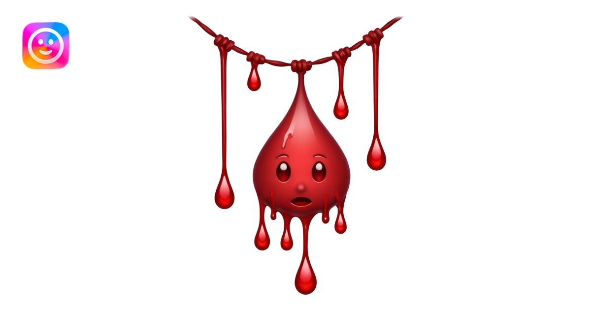 Melting dripping blood running downwards strings of dark blood emoji ...