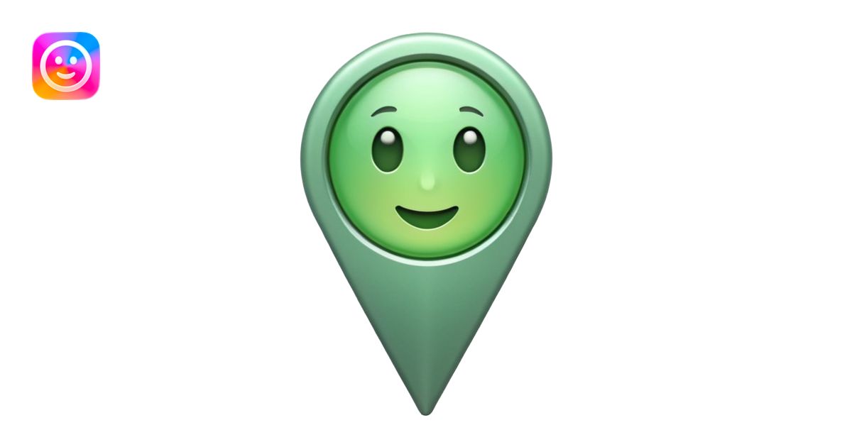 location pin emoji, light green color, no text, just the symbol emoji ...
