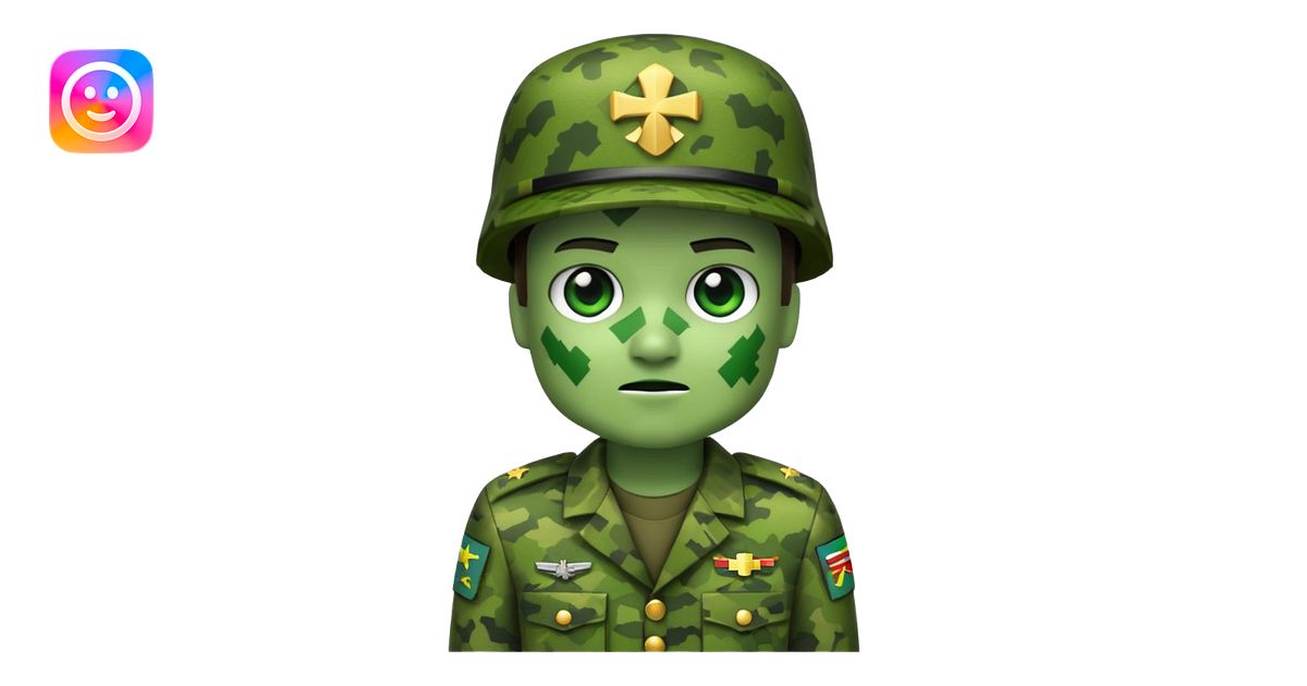 A Minecraft creeper from the military emoji | AI Emoji Generator