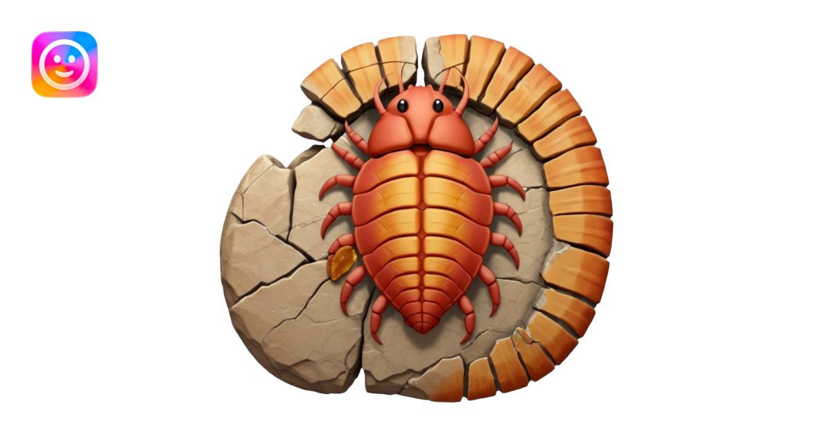 3D render of Trilobite, embedded in a chunk of rough sedimentary rock ...
