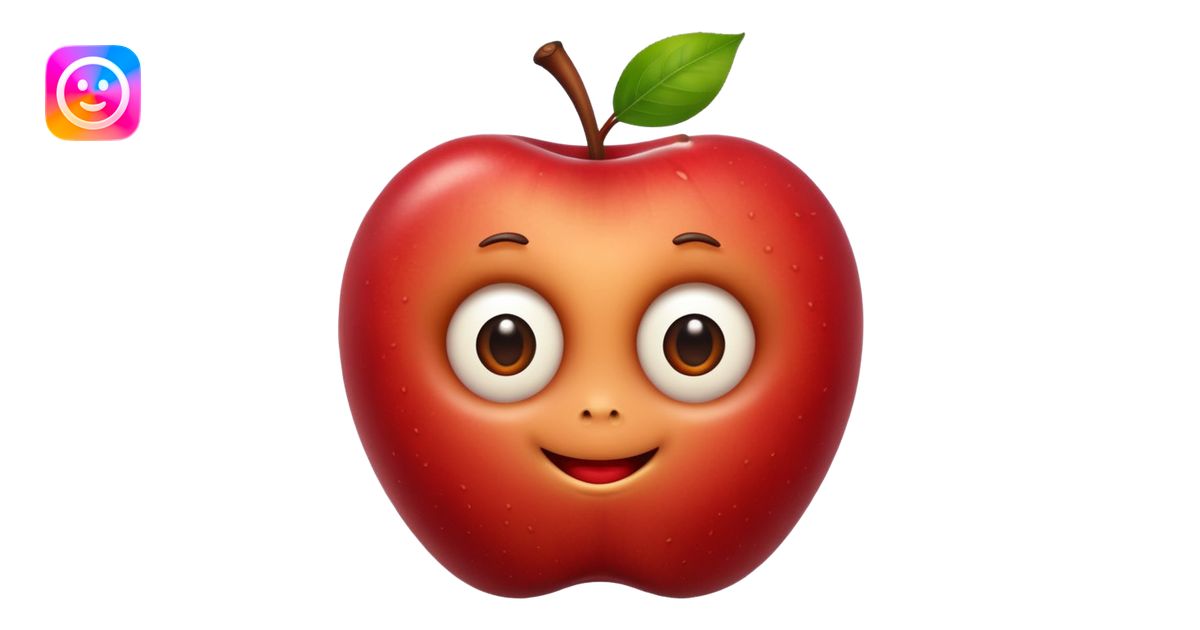 a Worm peeking, worm apple emoji | AI Emoji Generator