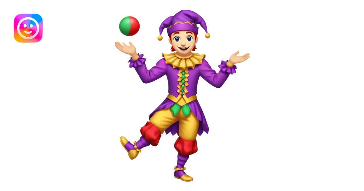 jester (full body) juggling emoji | AI Emoji Generator