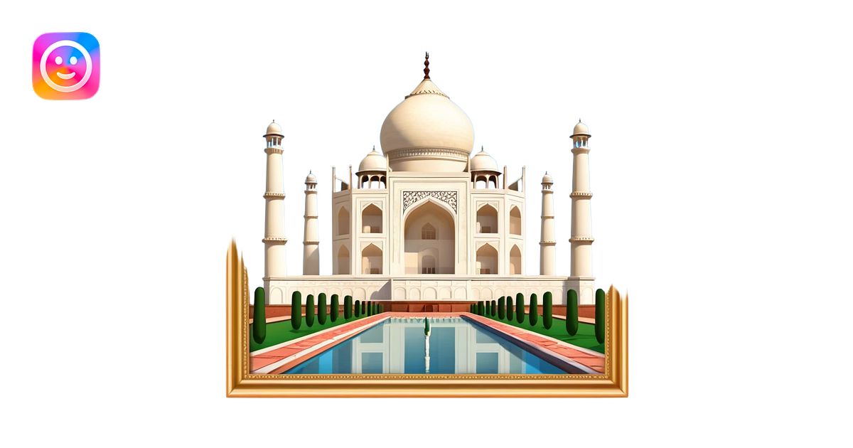 Taj Mahal surrounded by text brackets emoji | AI Emoji Generator