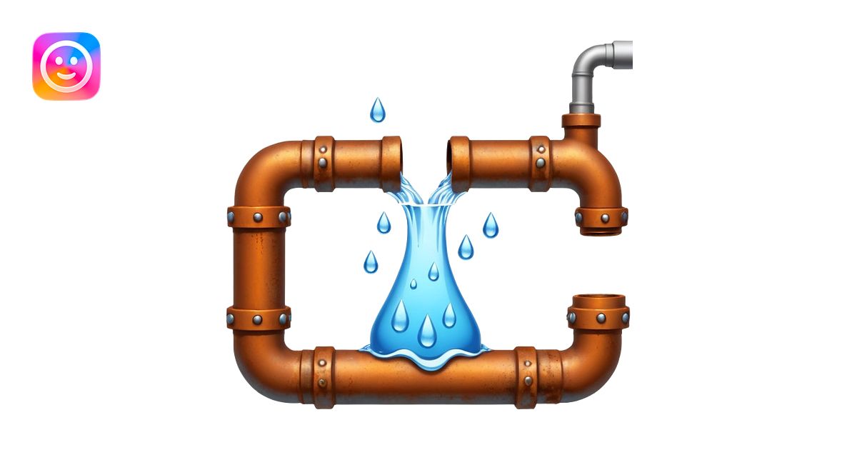 sewer steel pipe with leaking water emoji | AI Emoji Generator
