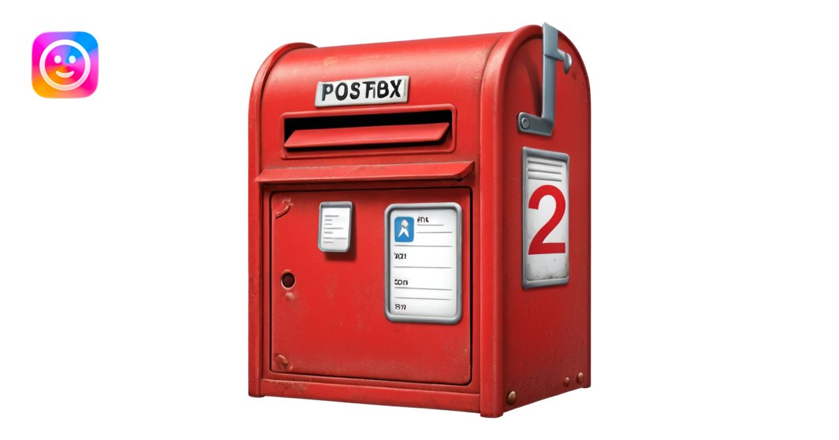 postbox with poster card emoji | AI Emoji Generator