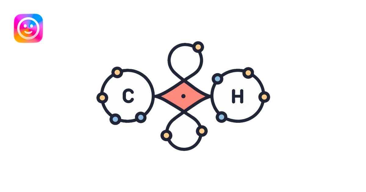 Chemical valency diagram showing electron bonds between atoms icon | AI ...