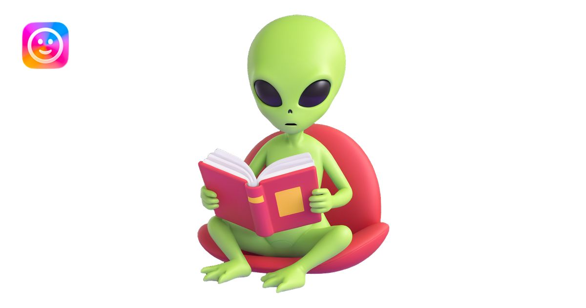 alien reading emoji | AI Emoji Generator