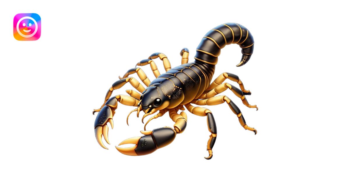 Cinematic Cute Emperor Scorpion Portrait Emoji, Head tilted playfully ...