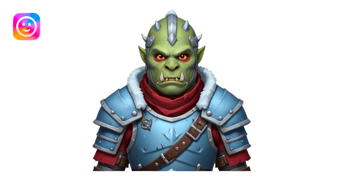 Fantasy Christmas orc legion soldier icon, iron tundra army theme ...