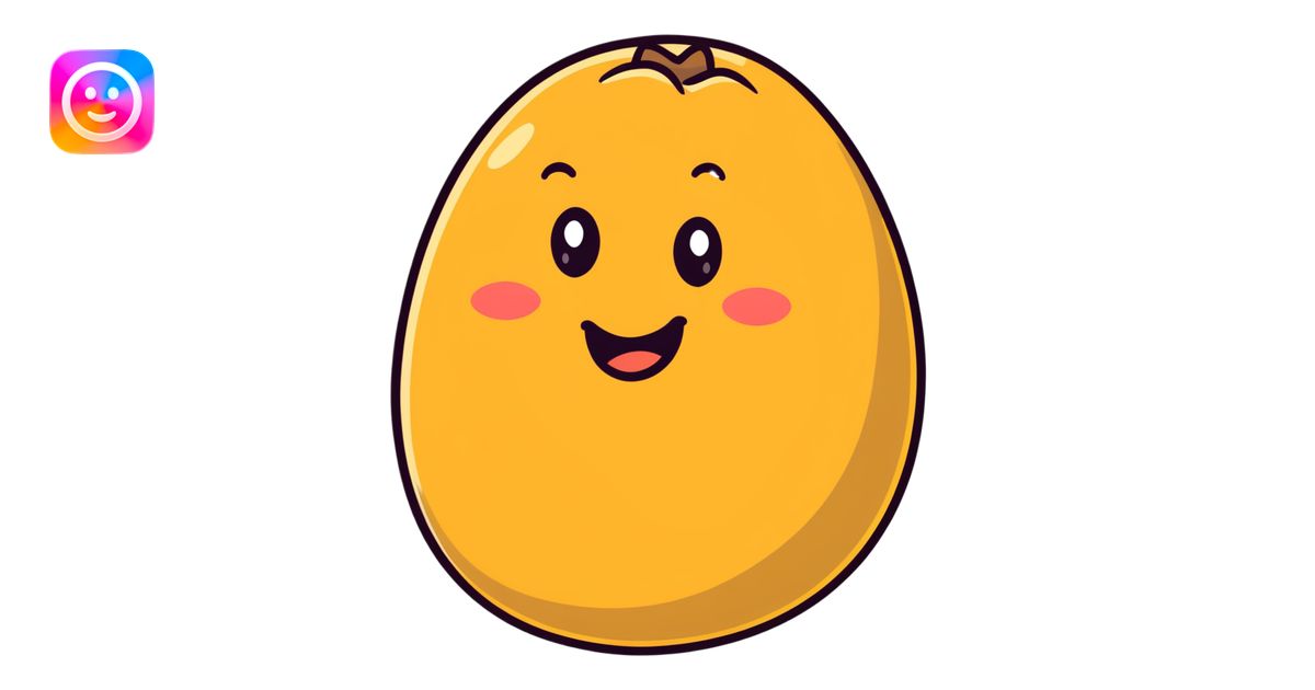 smiling potato tuber with mouth and eyes image | AI Emoji Generator