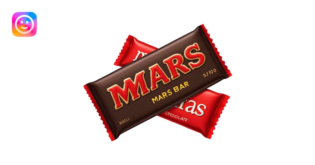Draw a Mars bar in its classic black wrapper with bold red logo. emoji ...