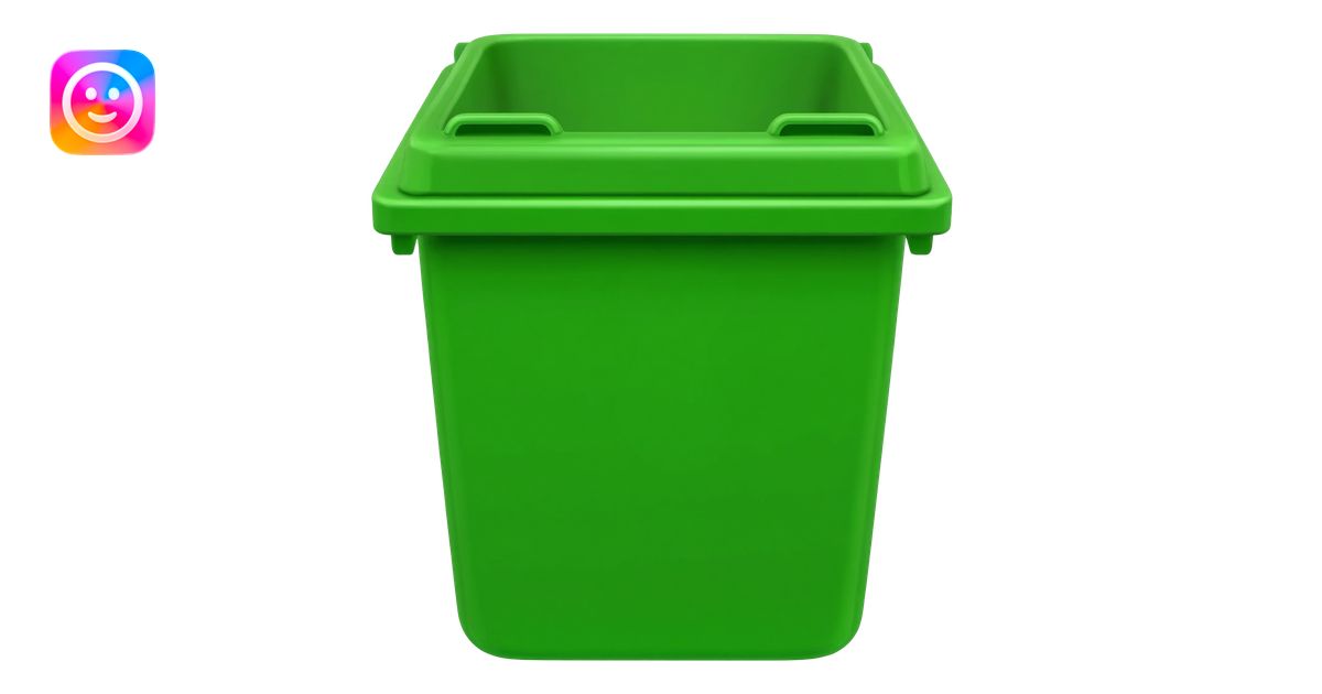 Green food waste bin emoji | AI Emoji Generator