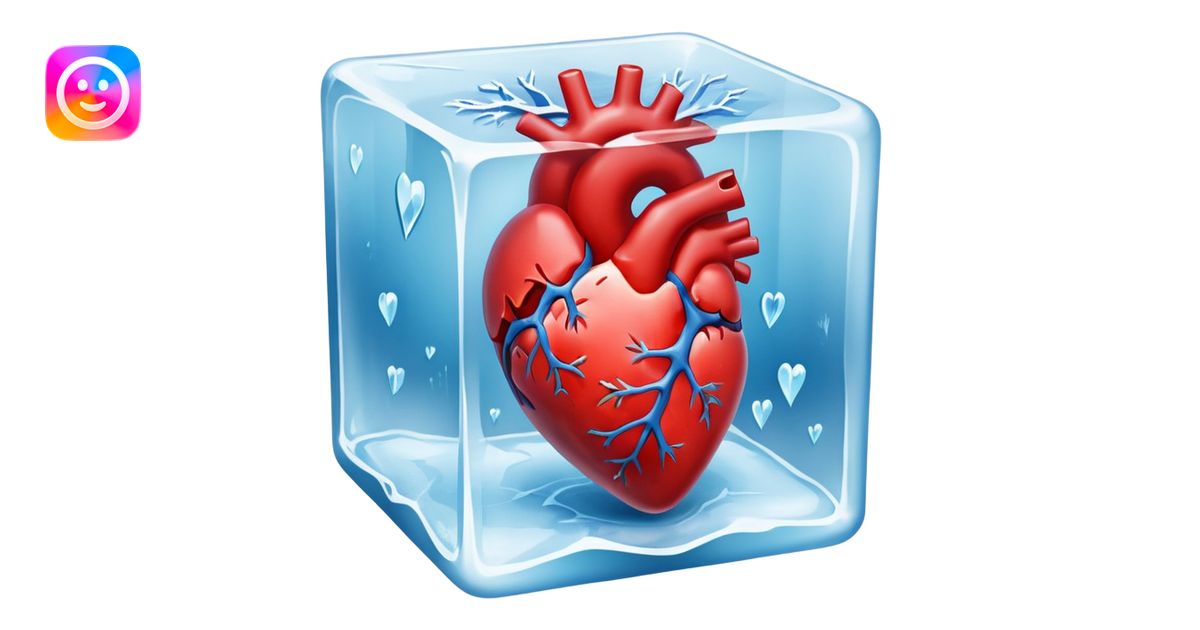 Ultra-realistic photo of a human heart frozen inside a clear ice cube ...