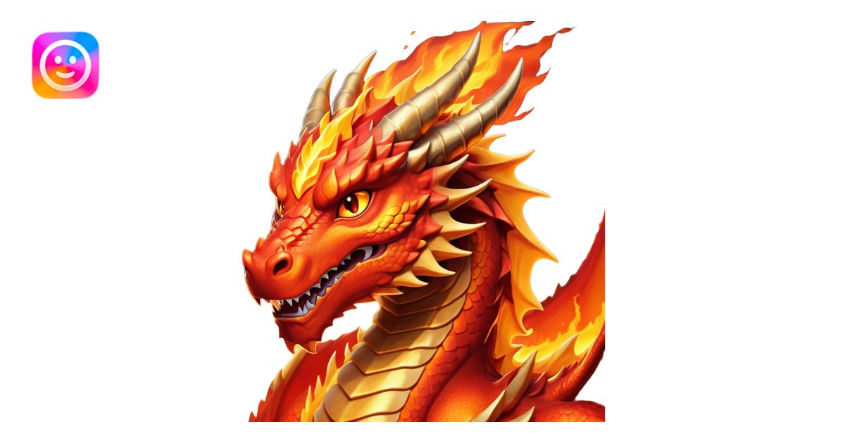 cinematic-noble-fierce-fire-dragon-portrait-emoji,-poised-and-imposing ...