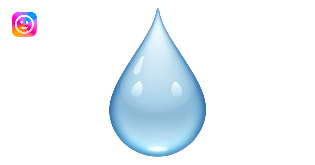 Gota de agua color blanco emoji | AI Emoji Generator