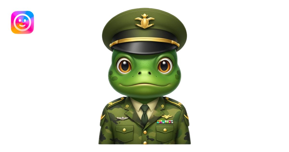 frog soldier thousand yard stare emoji | AI Emoji Generator