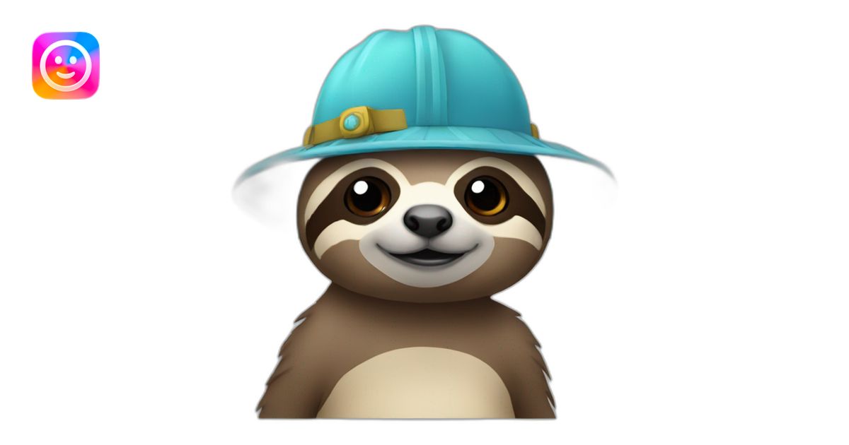 sloth with a propeller cap emoji | AI Emoji Generator