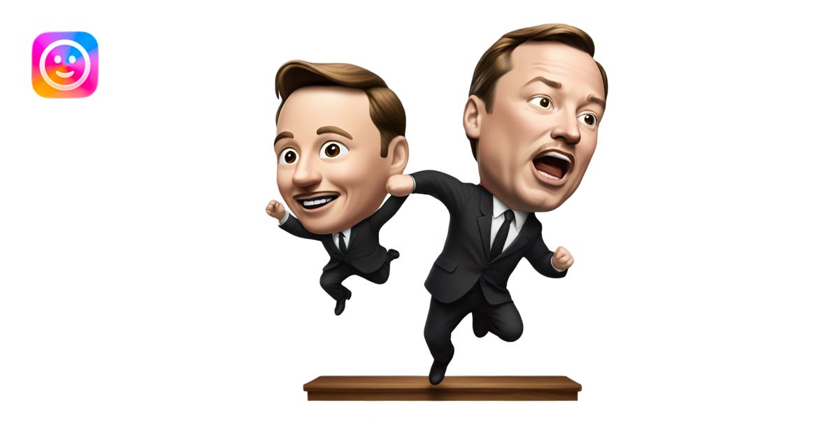 MLK jumping over Elon musk emoji | AI Emoji Generator