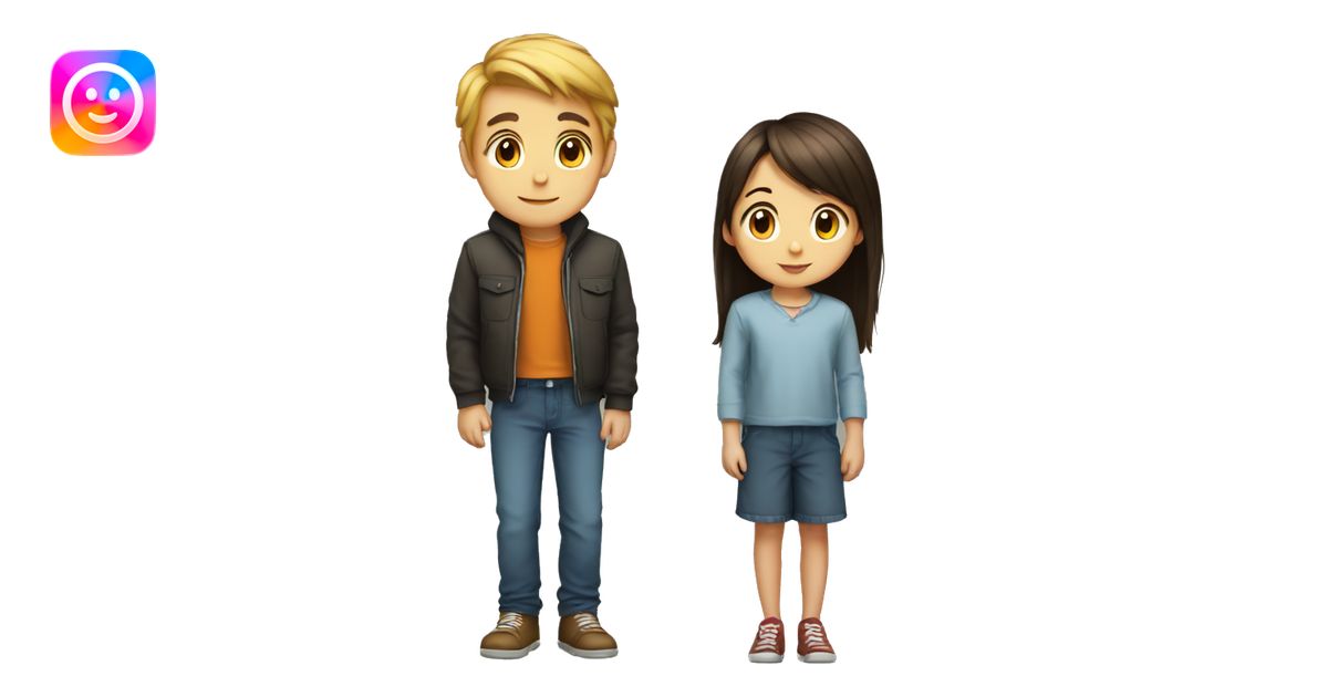 Long height boy looking at a short height girl emoji | AI Emoji Generator