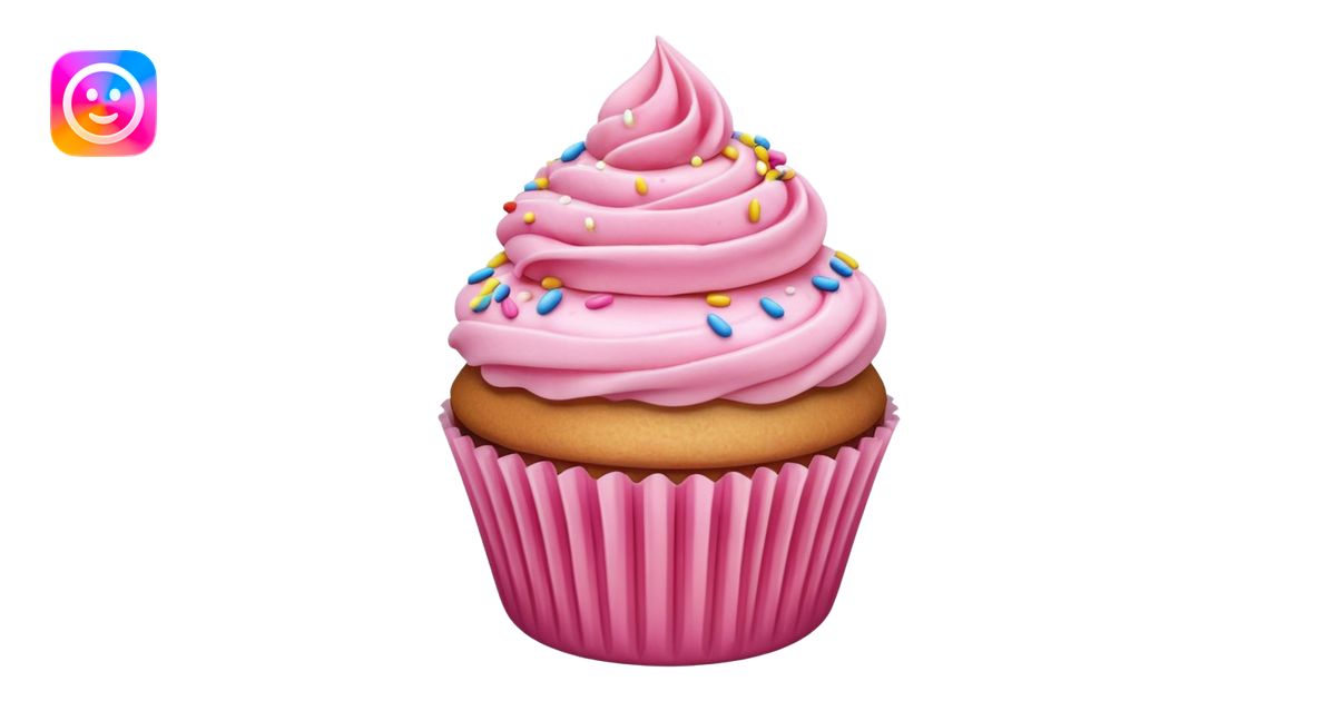 cupcake with pink icing emoji | AI Emoji Generator
