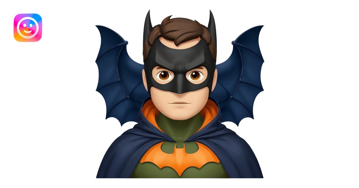 generate a batman emoji with just the face and neck showing and part of ...