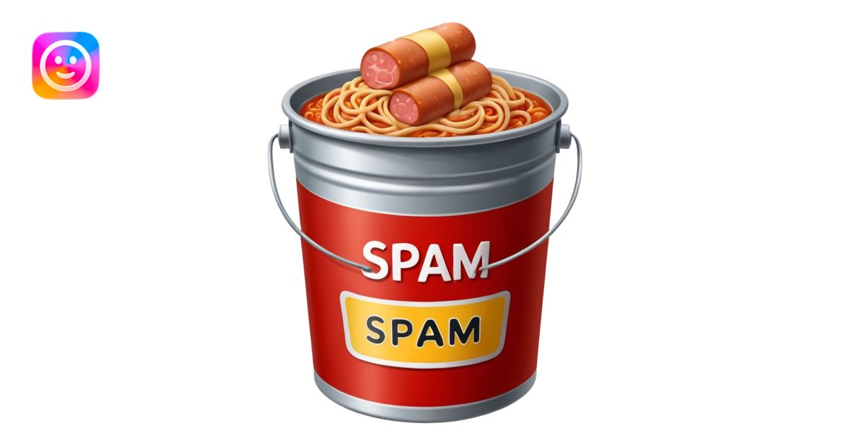 BUCKET OF SPAM spaghetti SLOP emoji | AI Emoji Generator