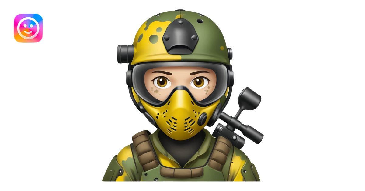 paintball player face distinct emoji | AI Emoji Generator