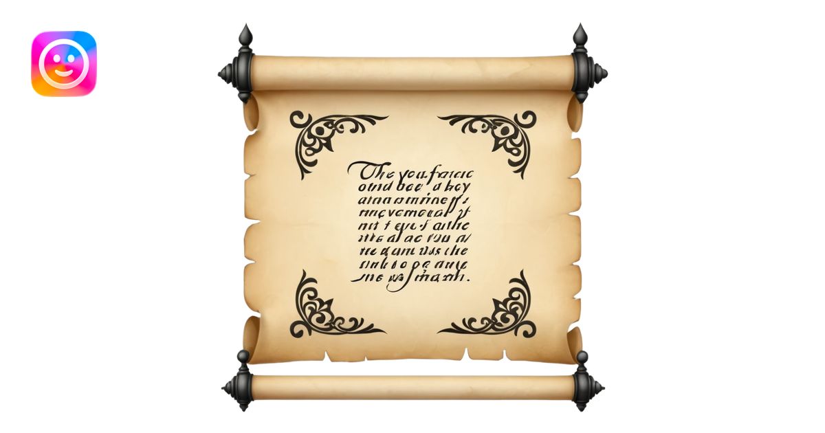 Beautiful and magical scroll with words on it emoji | AI Emoji Generator