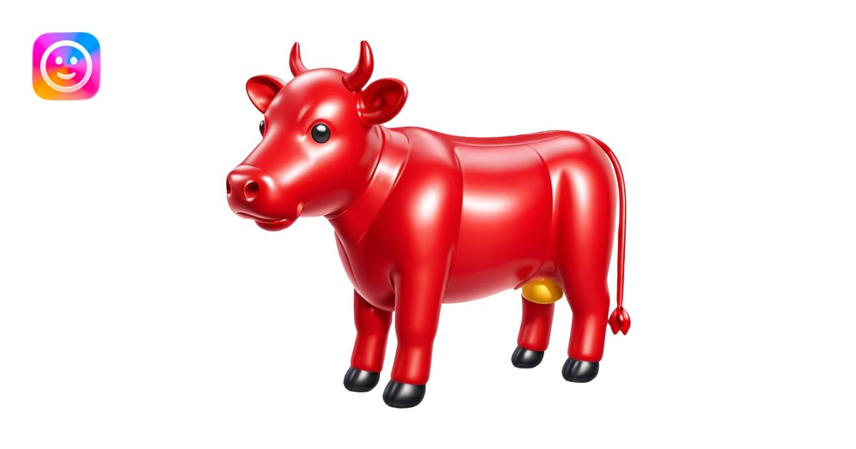 jeff koons style inflatable SPAM cow sculpture emoji | AI Emoji Generator