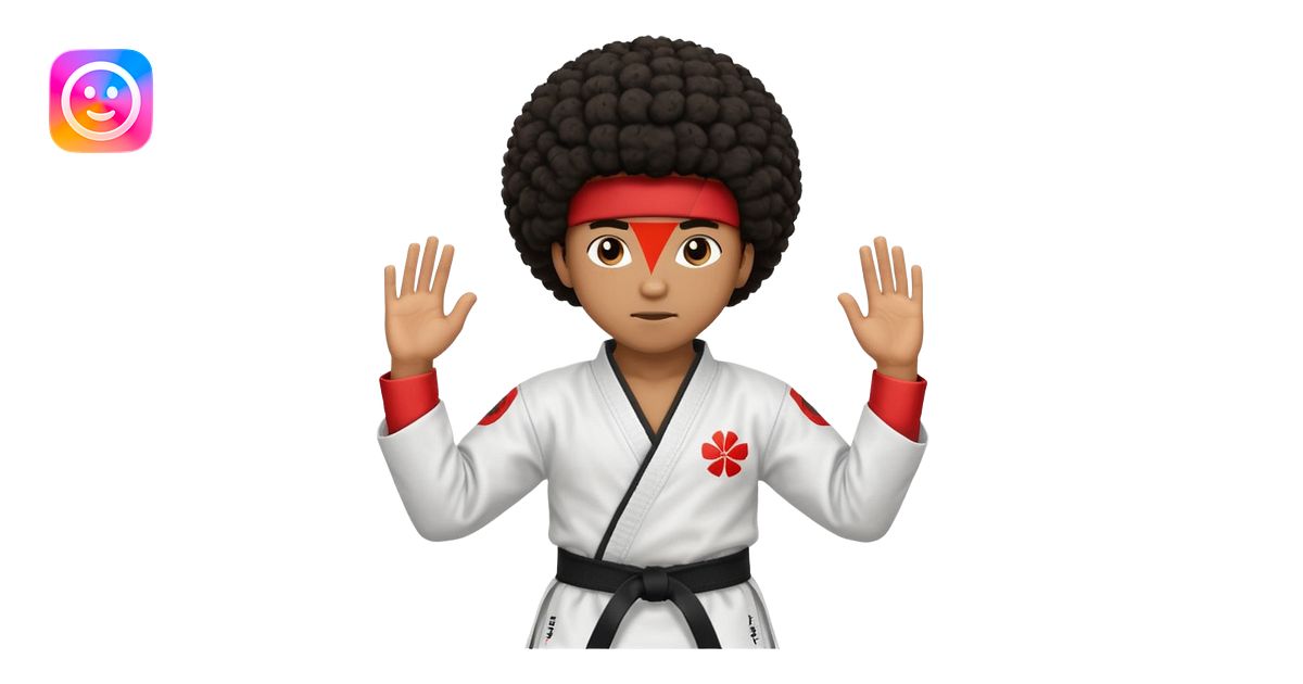 black karate instructor with afro hair and a low taper haircut, and a ...