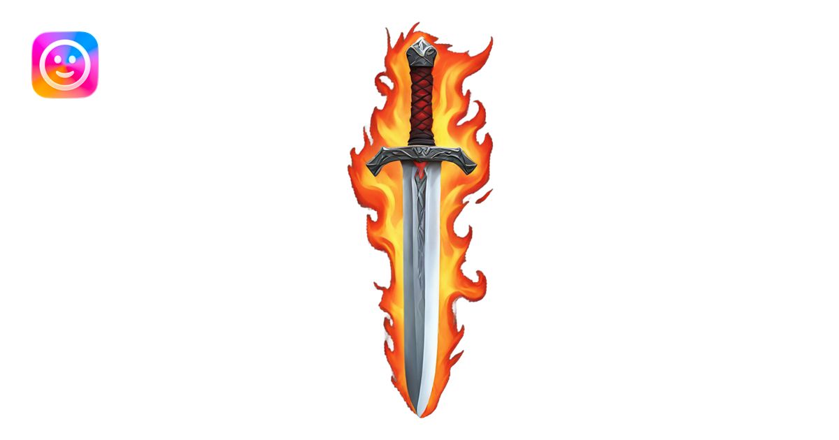 Sword with red flames emoji | AI Emoji Generator