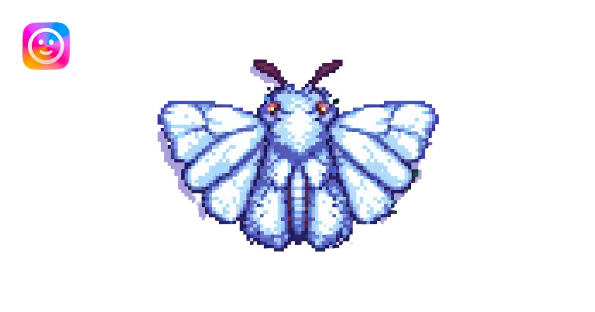 pixel art fluffy moth illustration | AI Emoji Generator