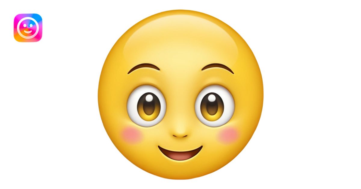 "A super happy, hope-filled emoji with a bright yellow round face, big ...