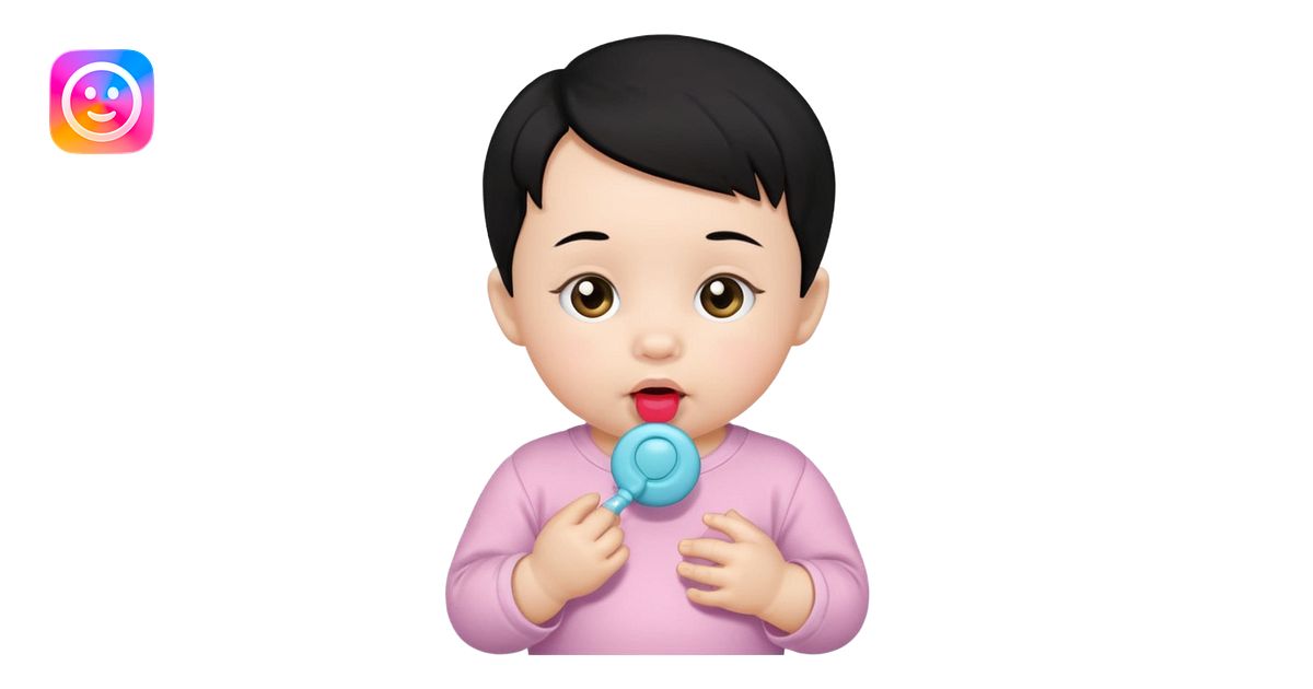 a black hair baby with pacifier emoji | AI Emoji Generator
