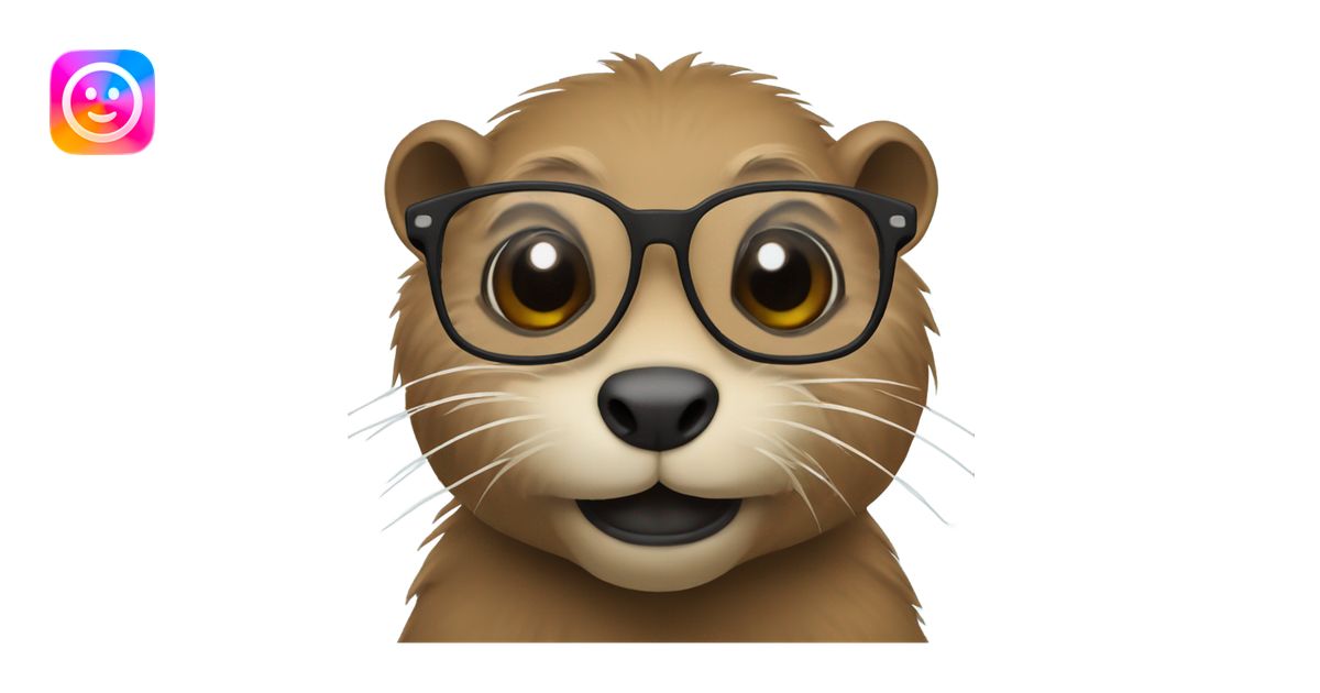 Emoji de la nutria con lentes emoji | AI Emoji Generator