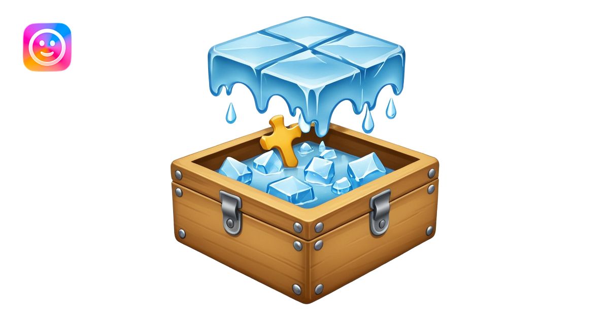 a pin box which break ice emoji | AI Emoji Generator