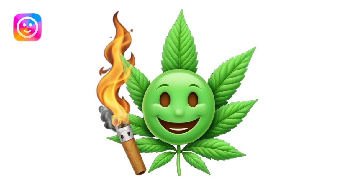 a marijuana joint with a happy face emoji | AI Emoji Generator