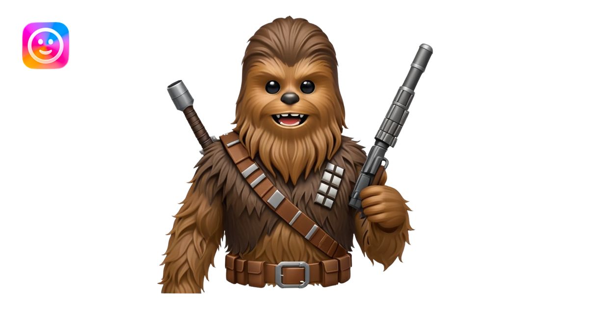 Chewbacca, the wookiee from Star Wars with brown fur and bandolier ...