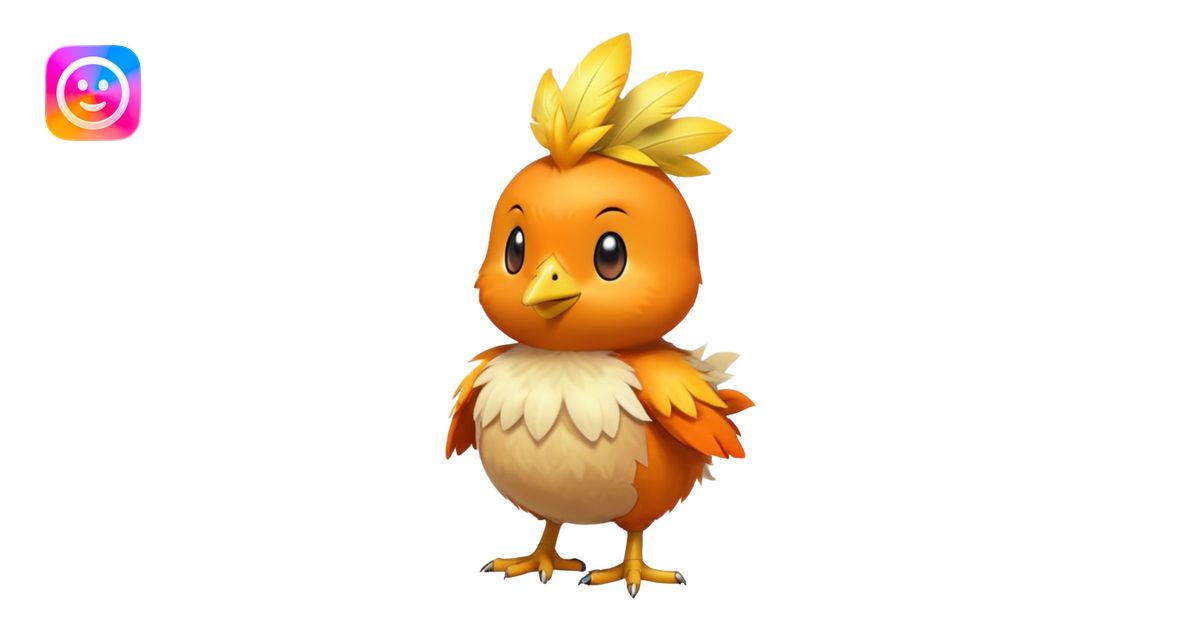 Torchic, the small orange fire-type chick Pokémon with yellow feathers ...