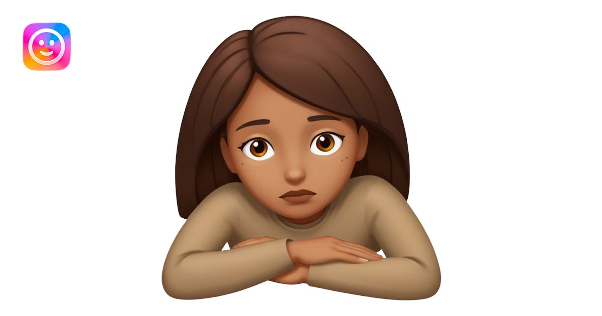 defeated brown girl laying down emoji | AI Emoji Generator