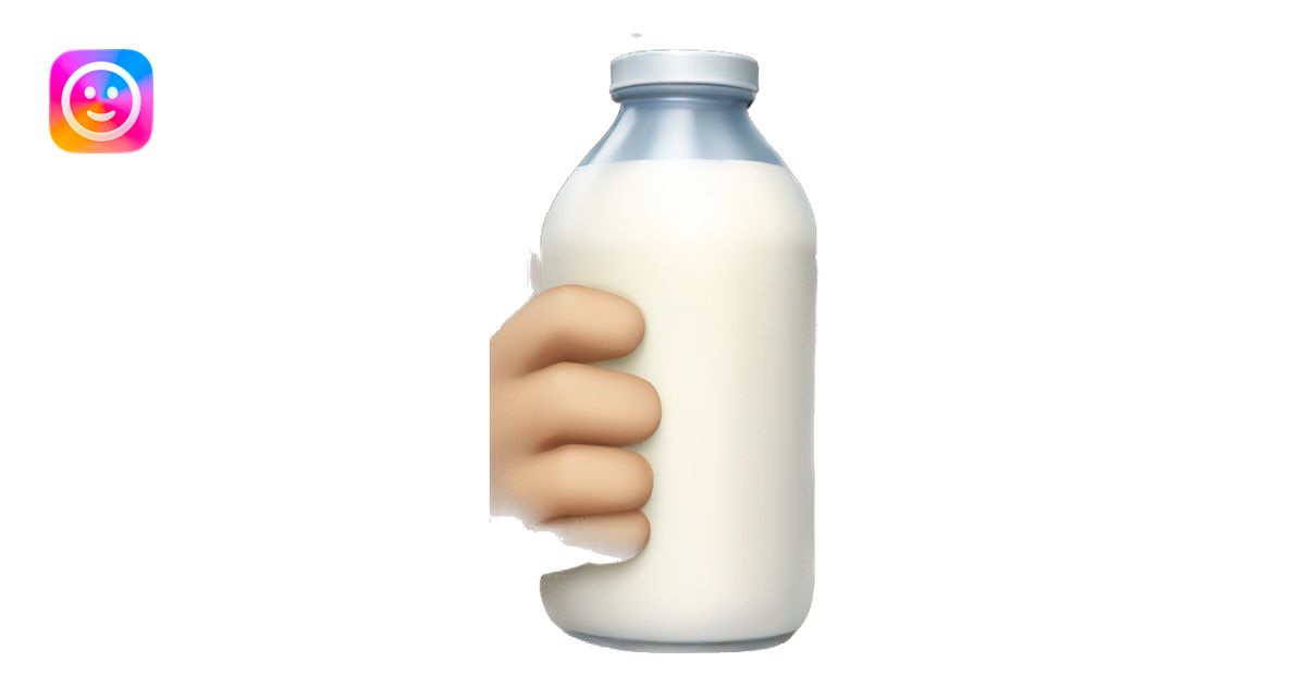 Boy with brown hair and blue eyes holding a jug of milk emoji | AI ...