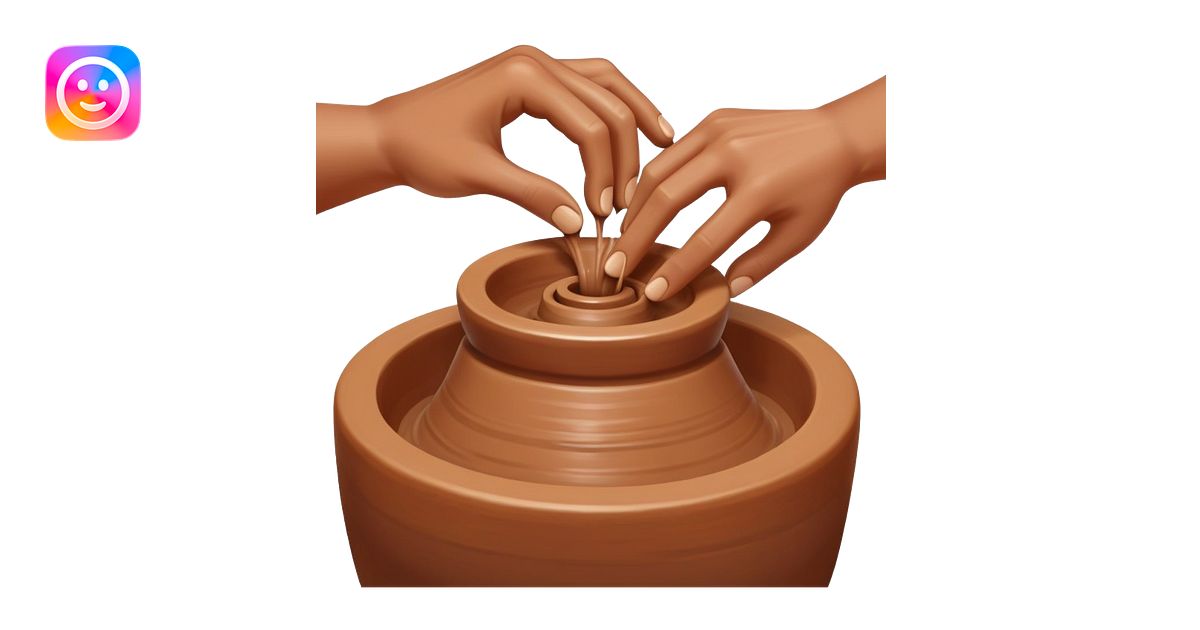 hands using thumbs to press downward into center of clay on pottery ...