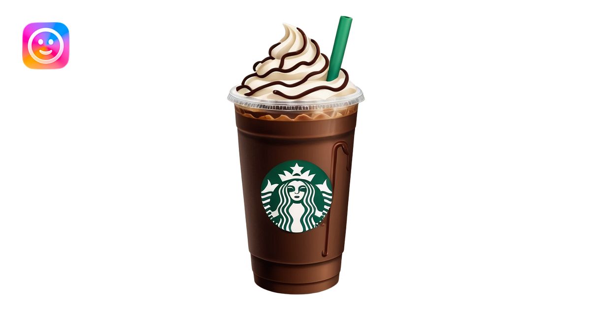 Starbucks iced coffee with Dubai chocolate bar emoji | AI Emoji Generator