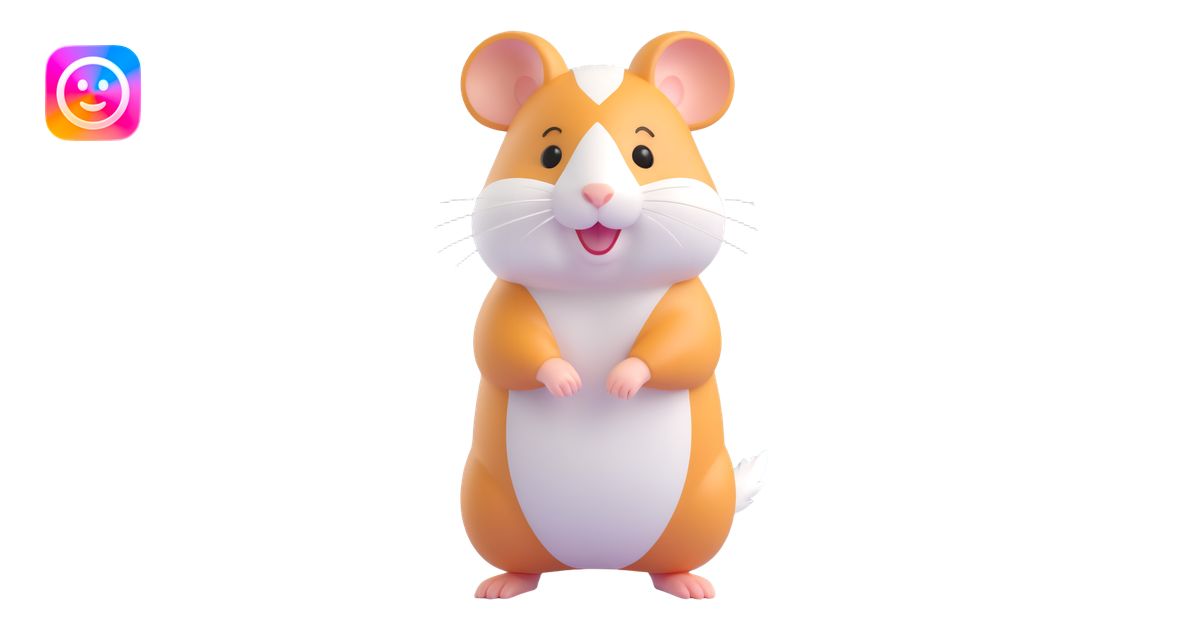 3D emoji style hamster, standing on hind legs, smiling emoji | AI Emoji ...