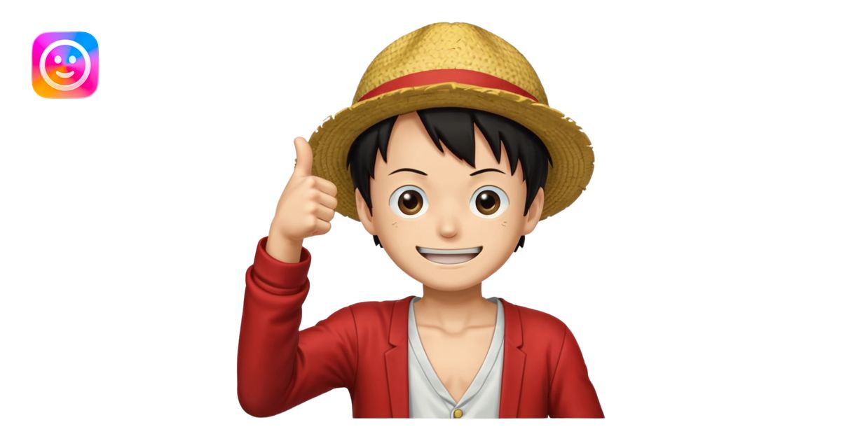 luffy giving a thumbs up in anime style emoji | AI Emoji Generator