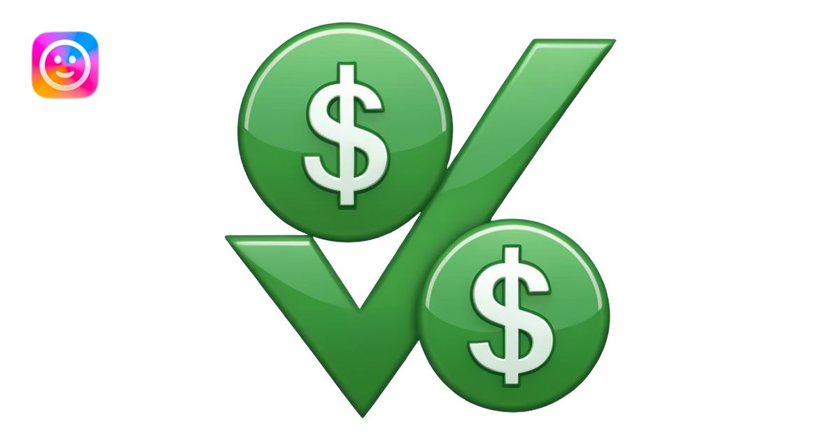 checkmark with dollar and cent symbols emoji | AI Emoji Generator