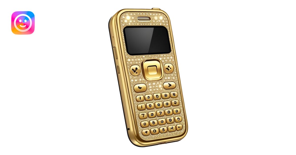 gold bedazzled flip phone emoji | AI Emoji Generator